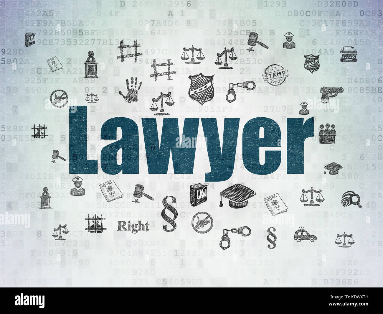 Law concept: Lawyer on Digital Data Paper background Stock Photo - Alamy