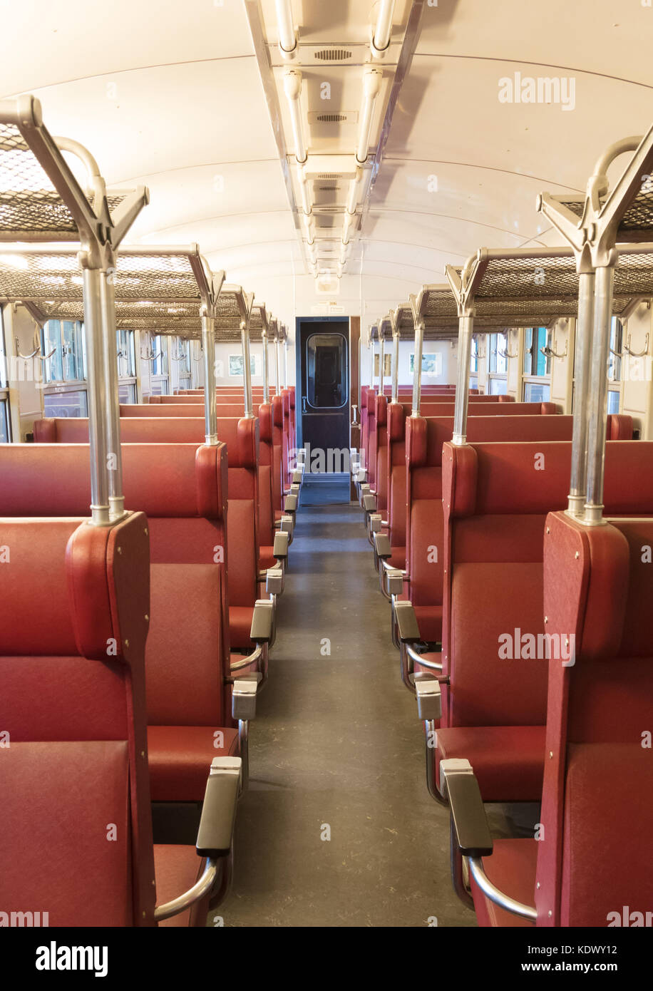 Emtpy interior of an old dutch train - Not in use anymore Stock Photo ...