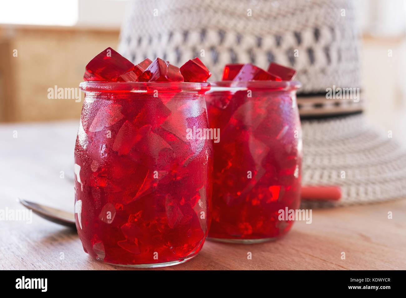 Red jelly cubes hi-res stock photography and images - Alamy