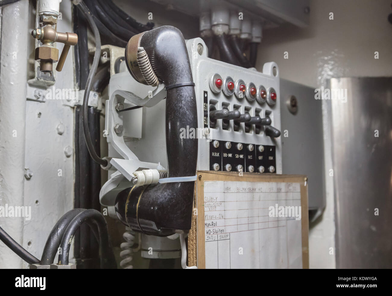 Interior of an old submarine - Limited space and lots of equipment ...