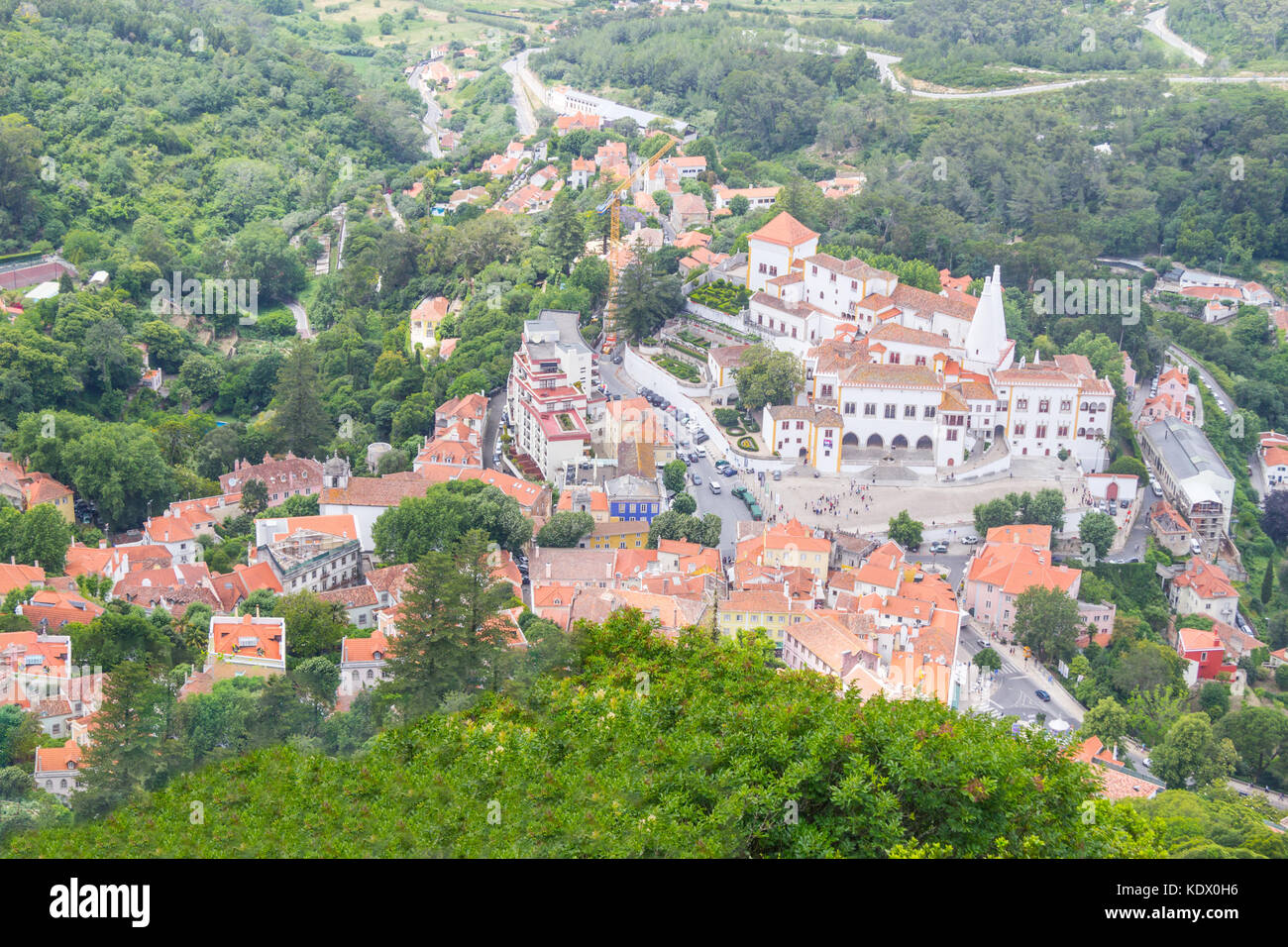 Palace of Sintra, Sintra City View and vegetation, Portugal Stock Photo ...