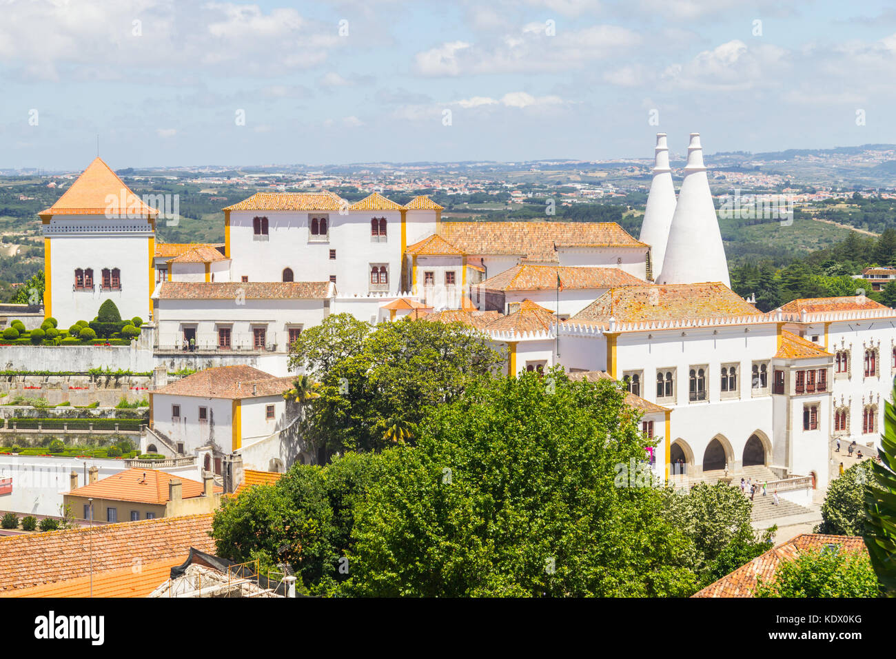 Palace of Sintra, Sintra City View and vegetation, Portugal Stock Photo ...
