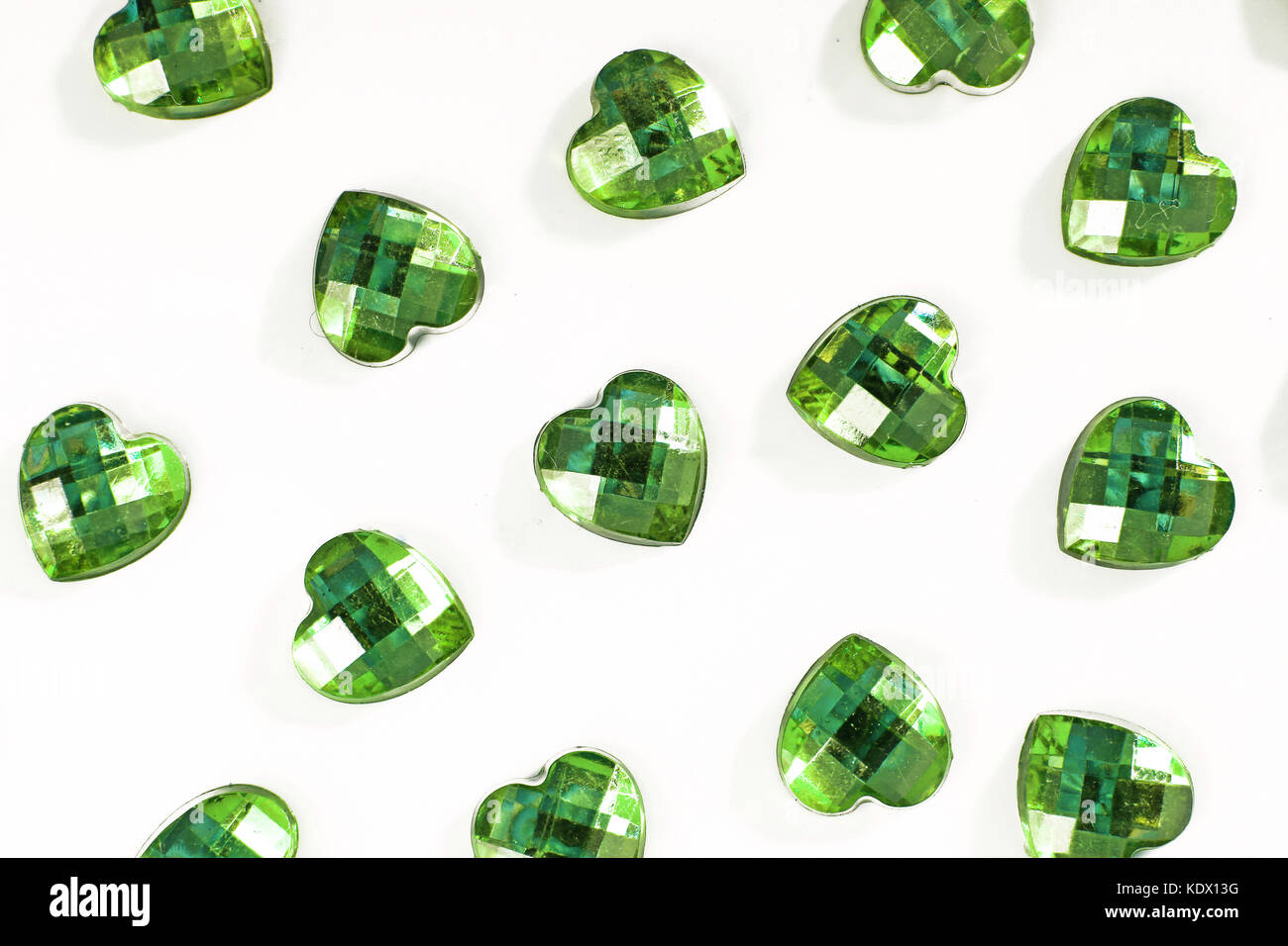 Green rhinestones on white background. Rhinestone closeup pattern Stock ...