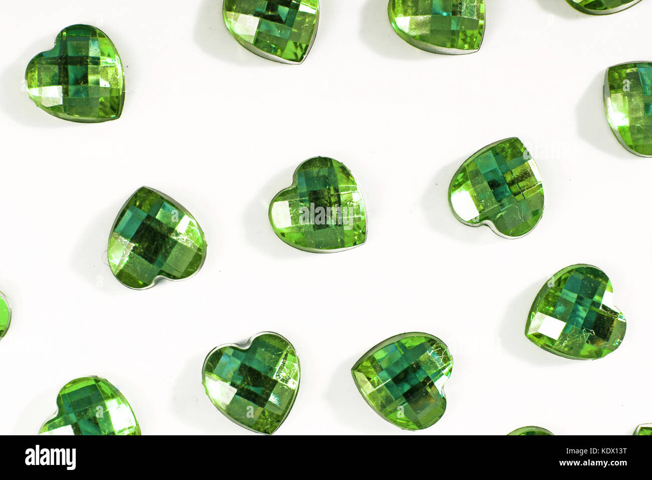 Green rhinestones on white background. Rhinestone closeup pattern Stock ...