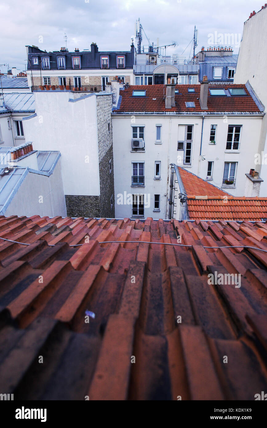 Roofscape seen from a window, Paris, France Stock Photo - Alamy