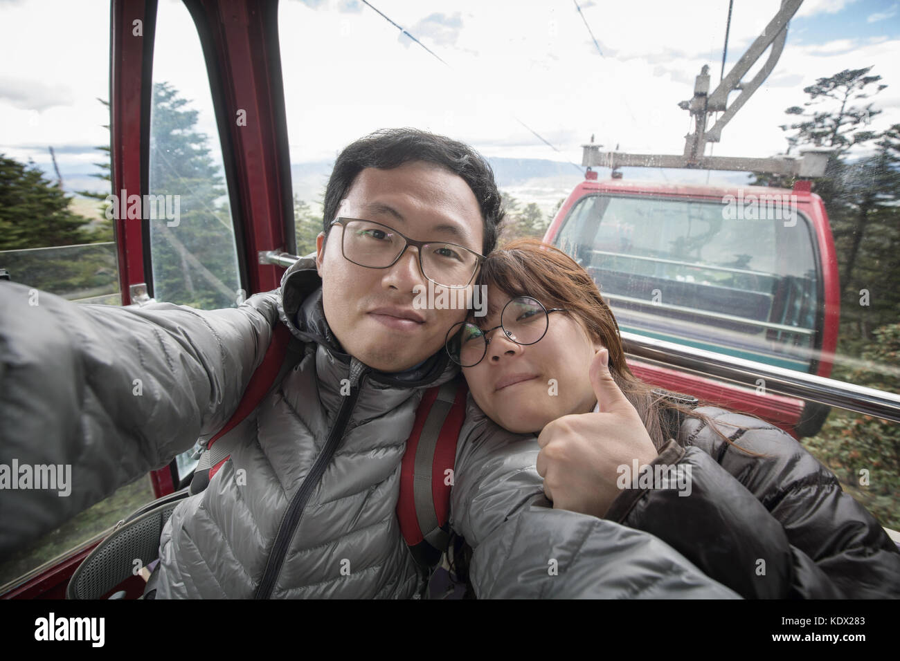 Lovers in the cable car Stock Photo - Alamy