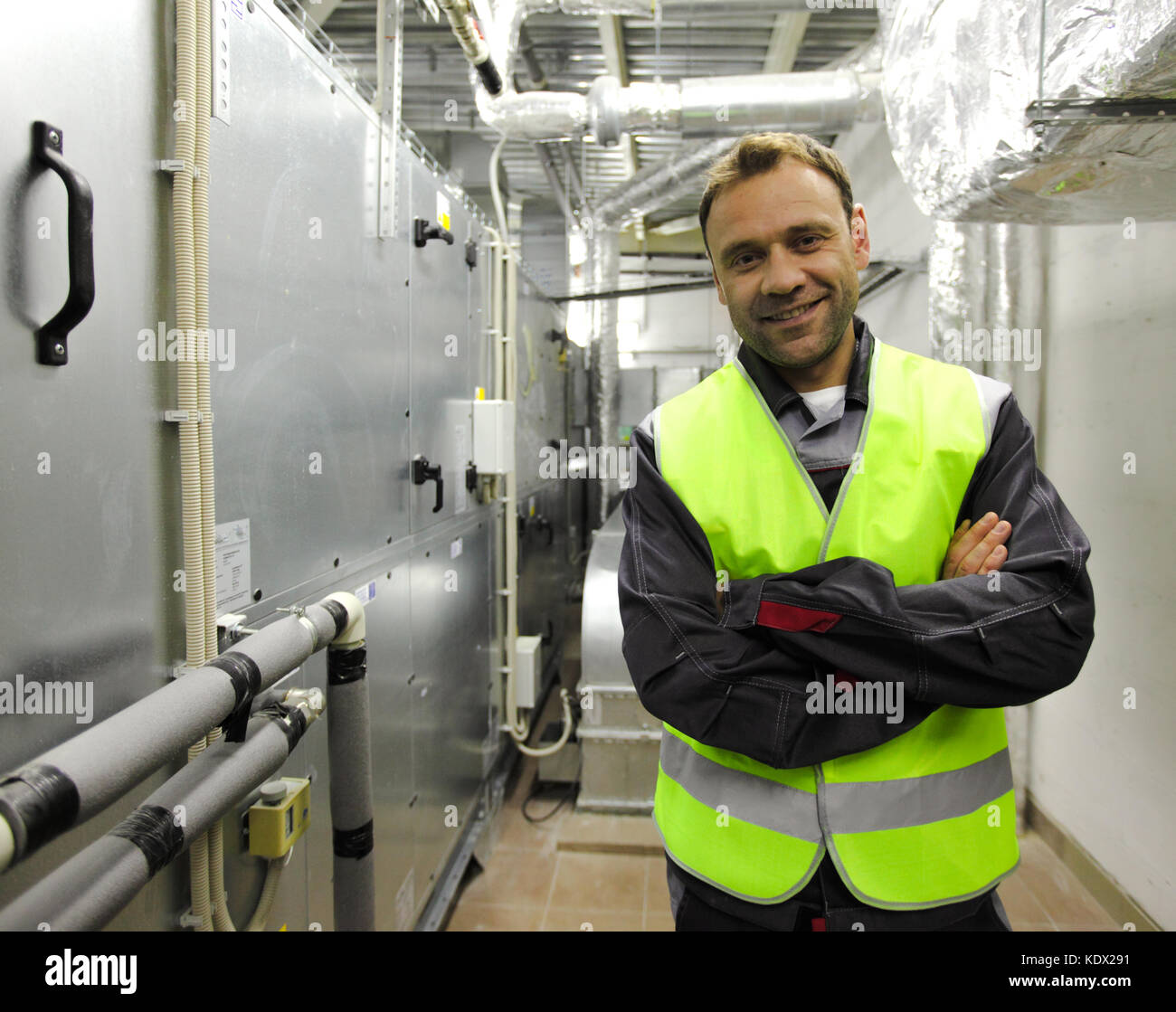 Portrait happy electrical engineer in hi-res stock photography and ...