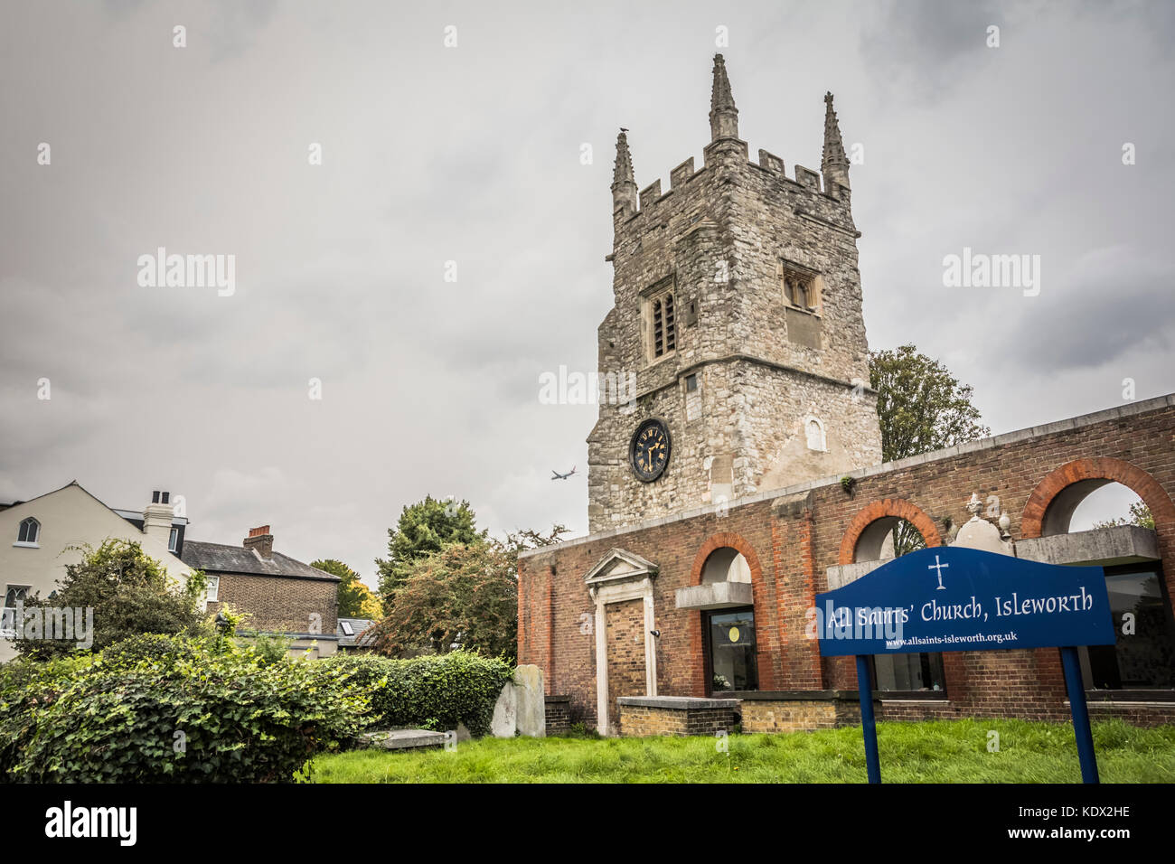 All Saints' Parish Church tower, Isleworth, Middlesex, UK Stock Photo ...