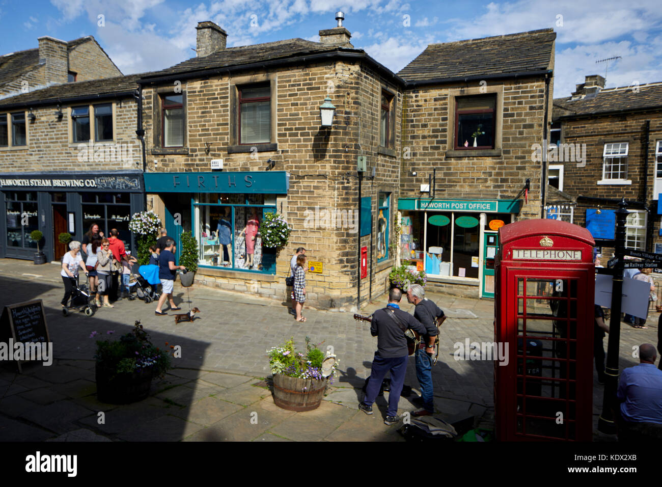 Pennines village, Haworth in West Yorkshire, England. terraced cottages ...
