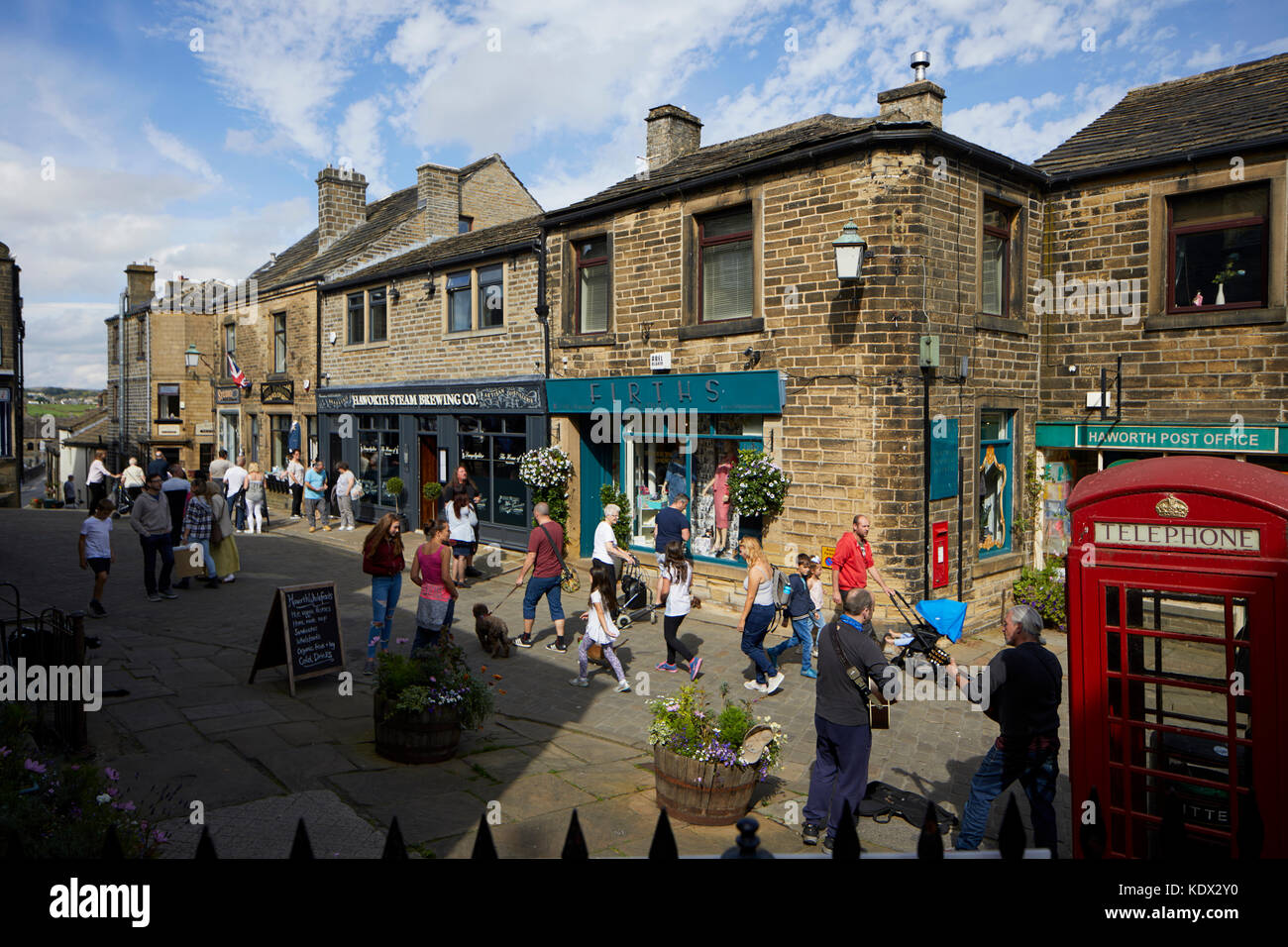 Pennines village, Haworth in West Yorkshire, England. terraced cottages ...