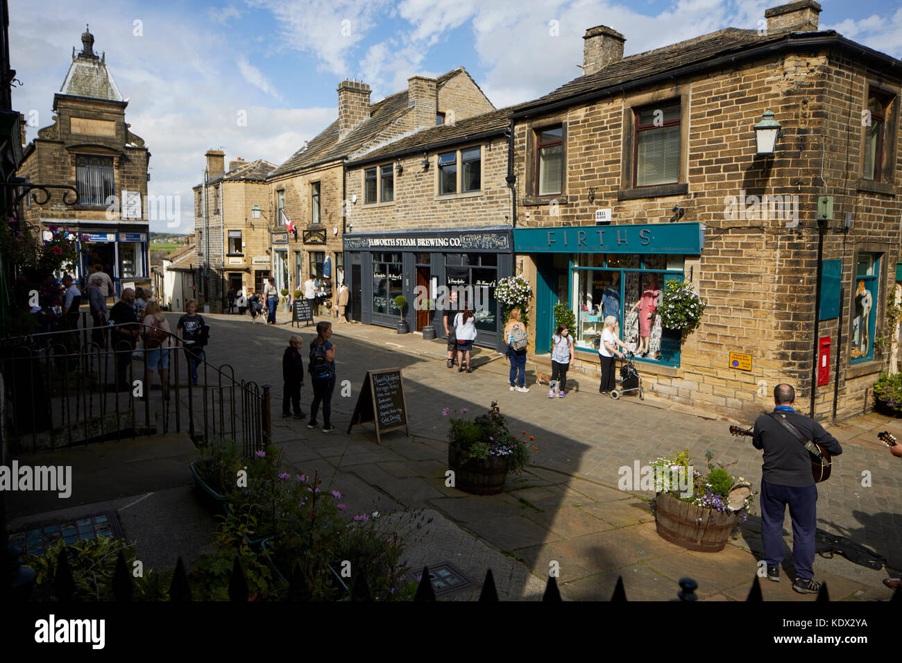 Pennines village, Haworth in West Yorkshire, England. terraced cottages ...