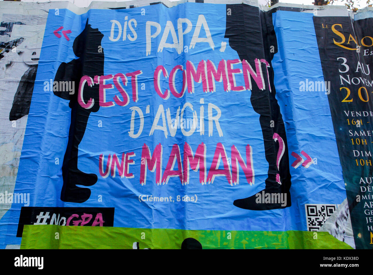 Anti-GPA (Gestional surrogacy) posters, Paris, France Stock Photo - Alamy