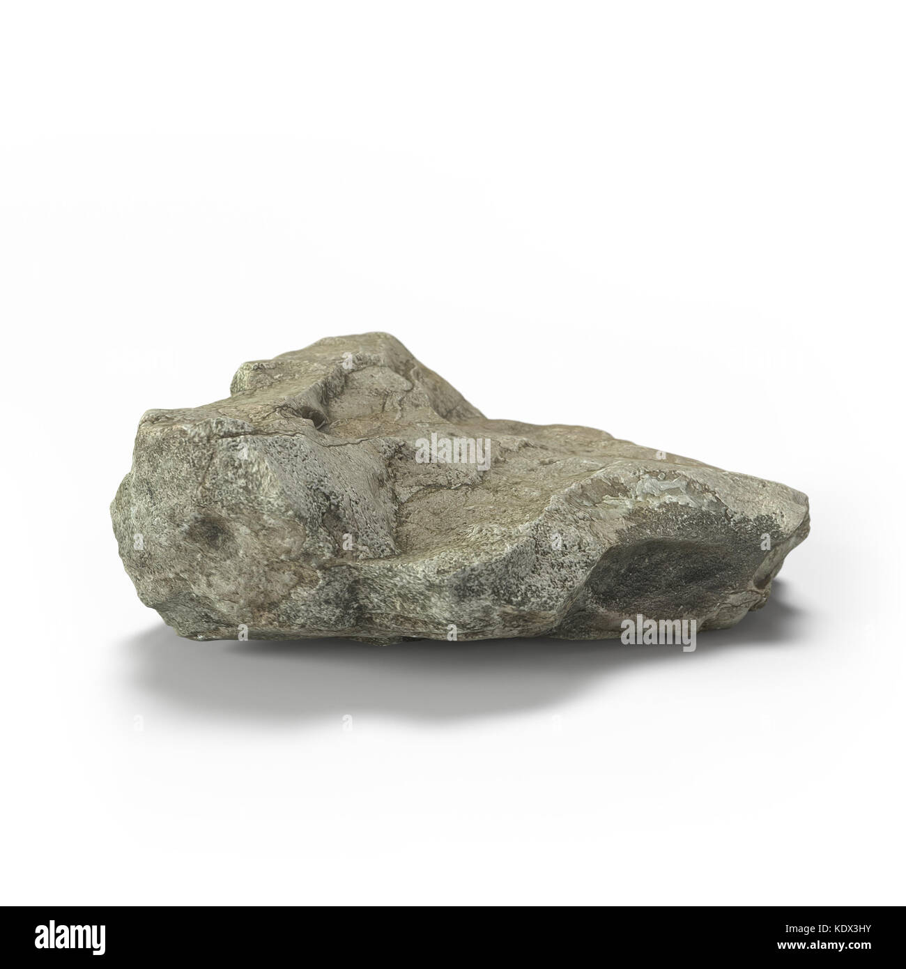 Large rock stone isolated on a white background 3d rendering Stock ...