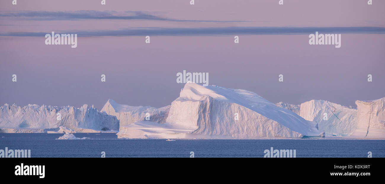 Greenland, Scoresbysund aka Scoresby Sund, Nordvestfjord. Panoramic of ...