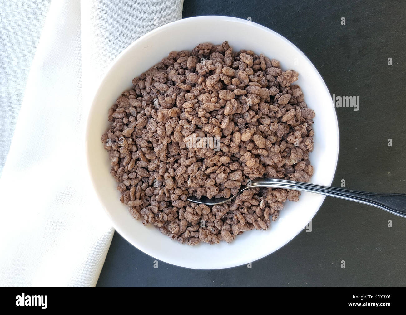 Chocolate cereals in bowl Stock Photo - Alamy