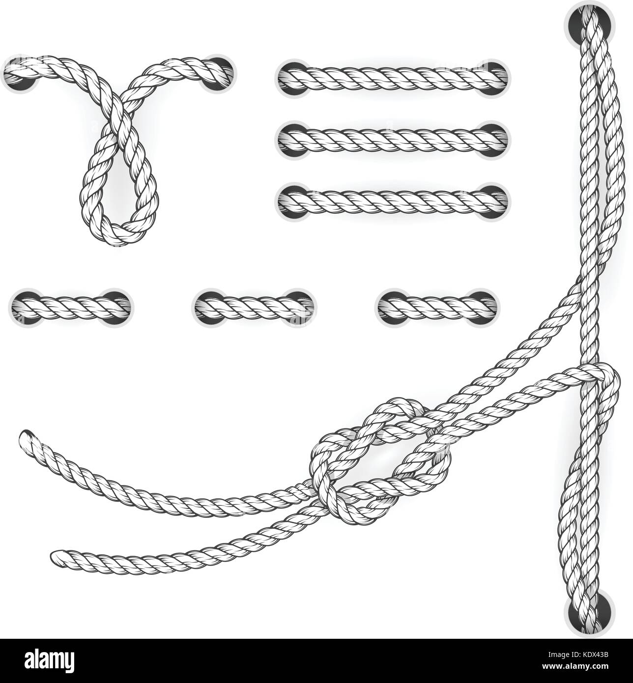 Attested document rope stitchs and loops - file filing suturing Stock ...