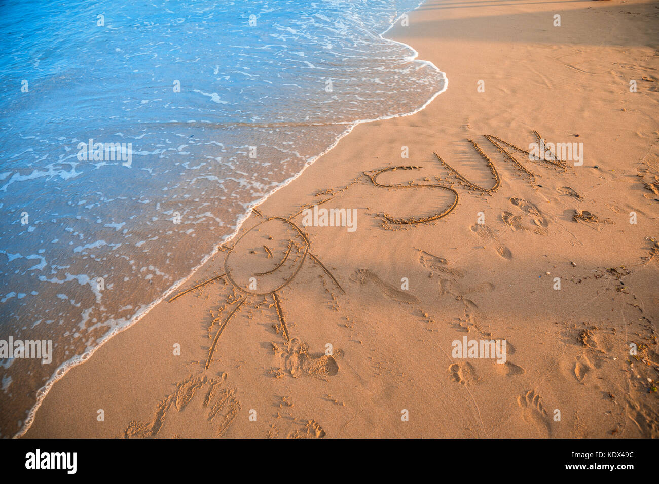 Summer beach writing vacation concept for tourism design Stock Photo ...