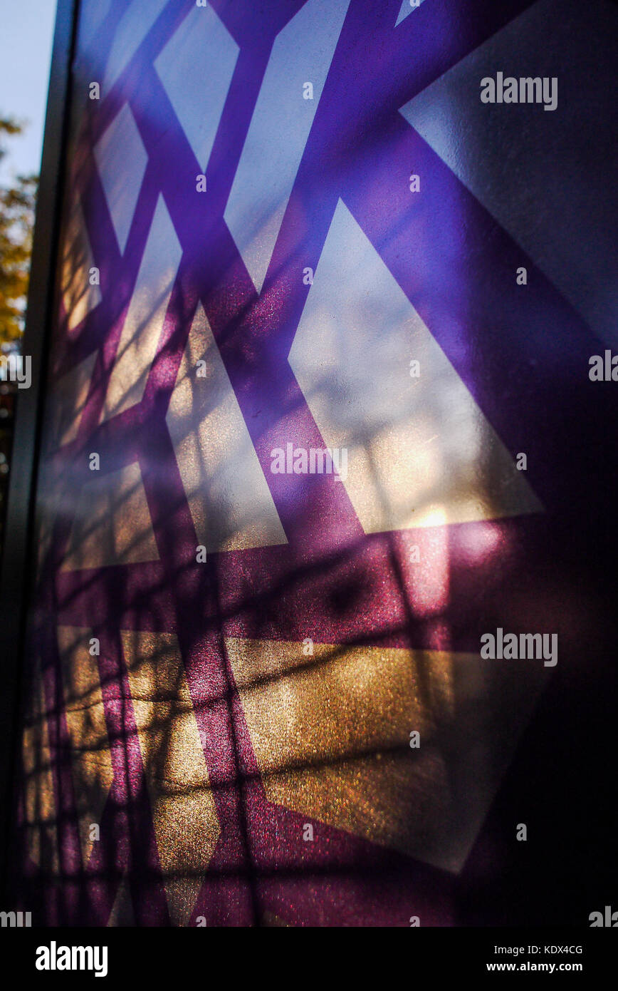Light effects on a glass wall, Paris, France Stock Photo - Alamy