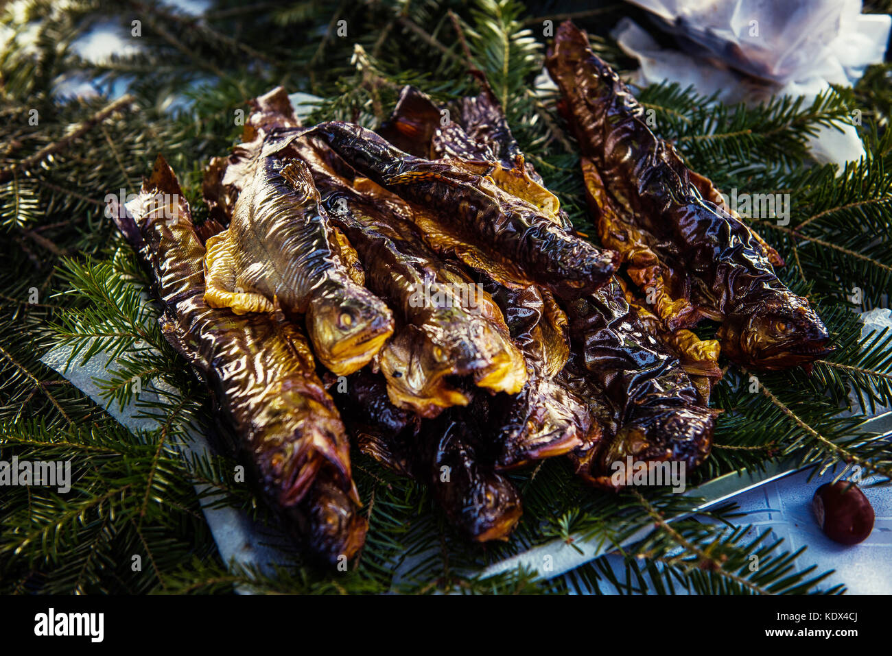 Whole smoked trout fish hi-res stock photography and images - Alamy