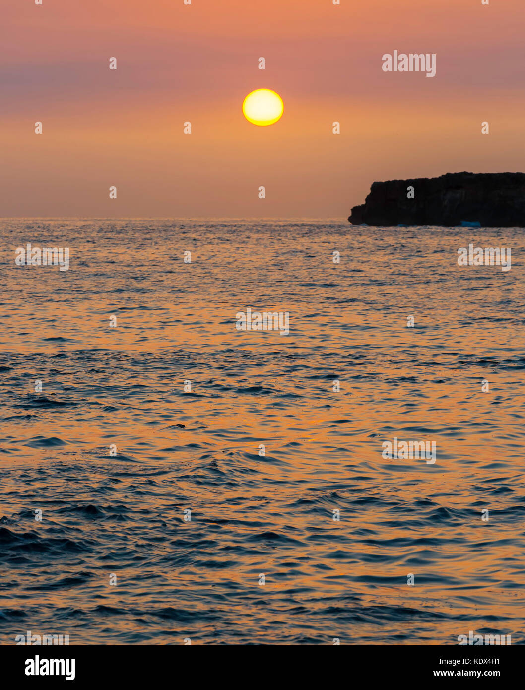 A summer sunrise over the horizon in Malta, the Mediterranean Sea Stock ...