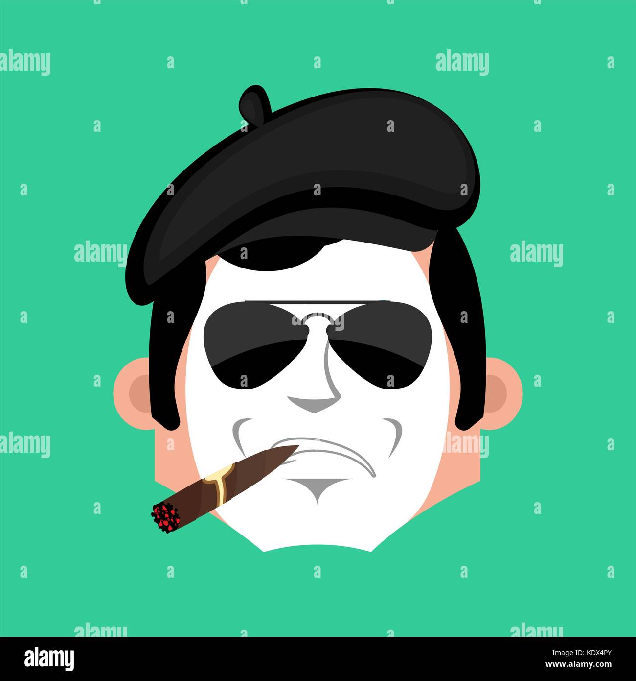 Mime Serious emotion face avatar. pantomime with cigar emoji. mimic ...