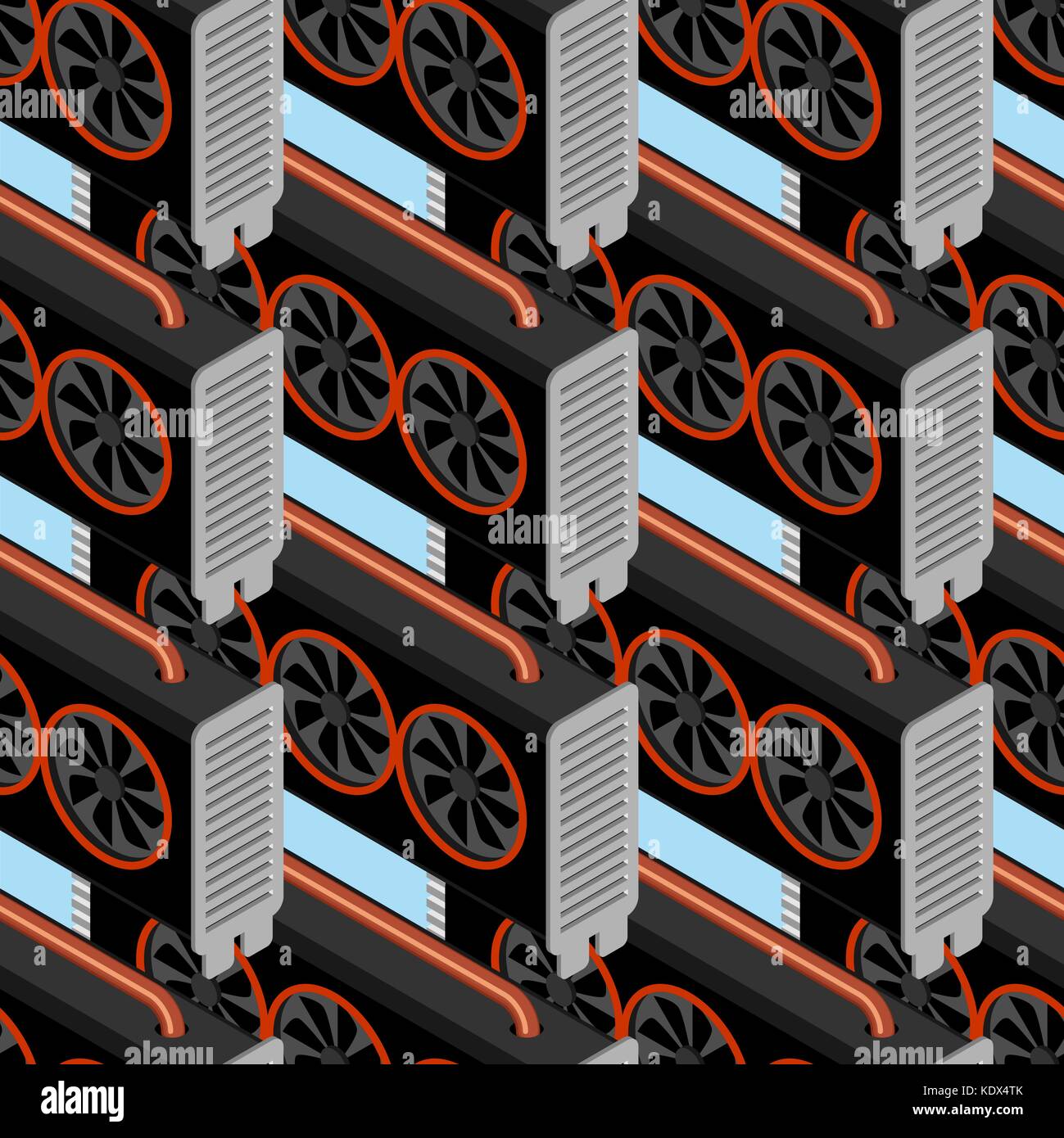 Mining farm seamless pattern. Mining rig GPU ornament. Crypto currency ...