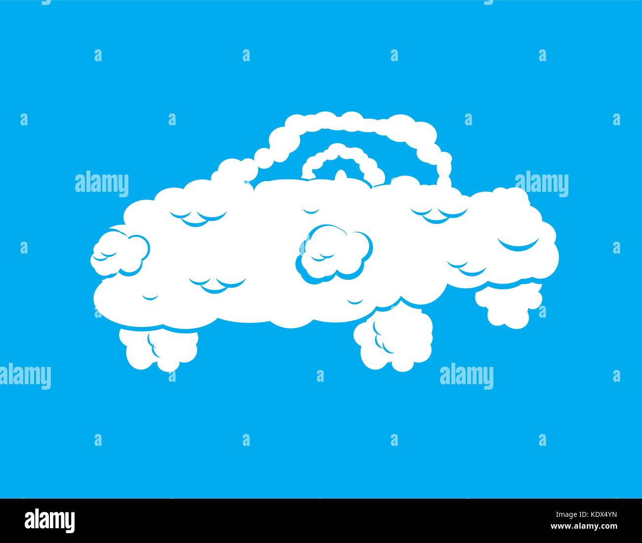 Cloud car isolated. auto from clouds. Heavenly transport. Vector ...
