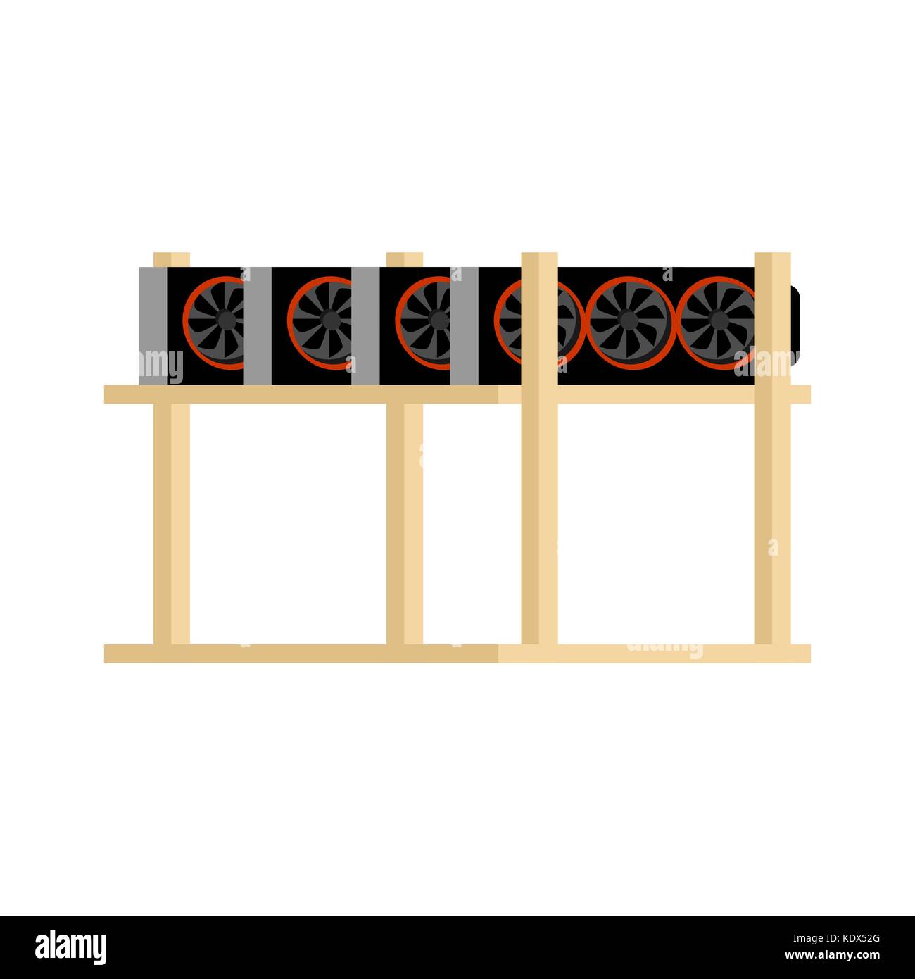 Mining farm isolated. Home Mining rig GPU. Crypto currency at home ...