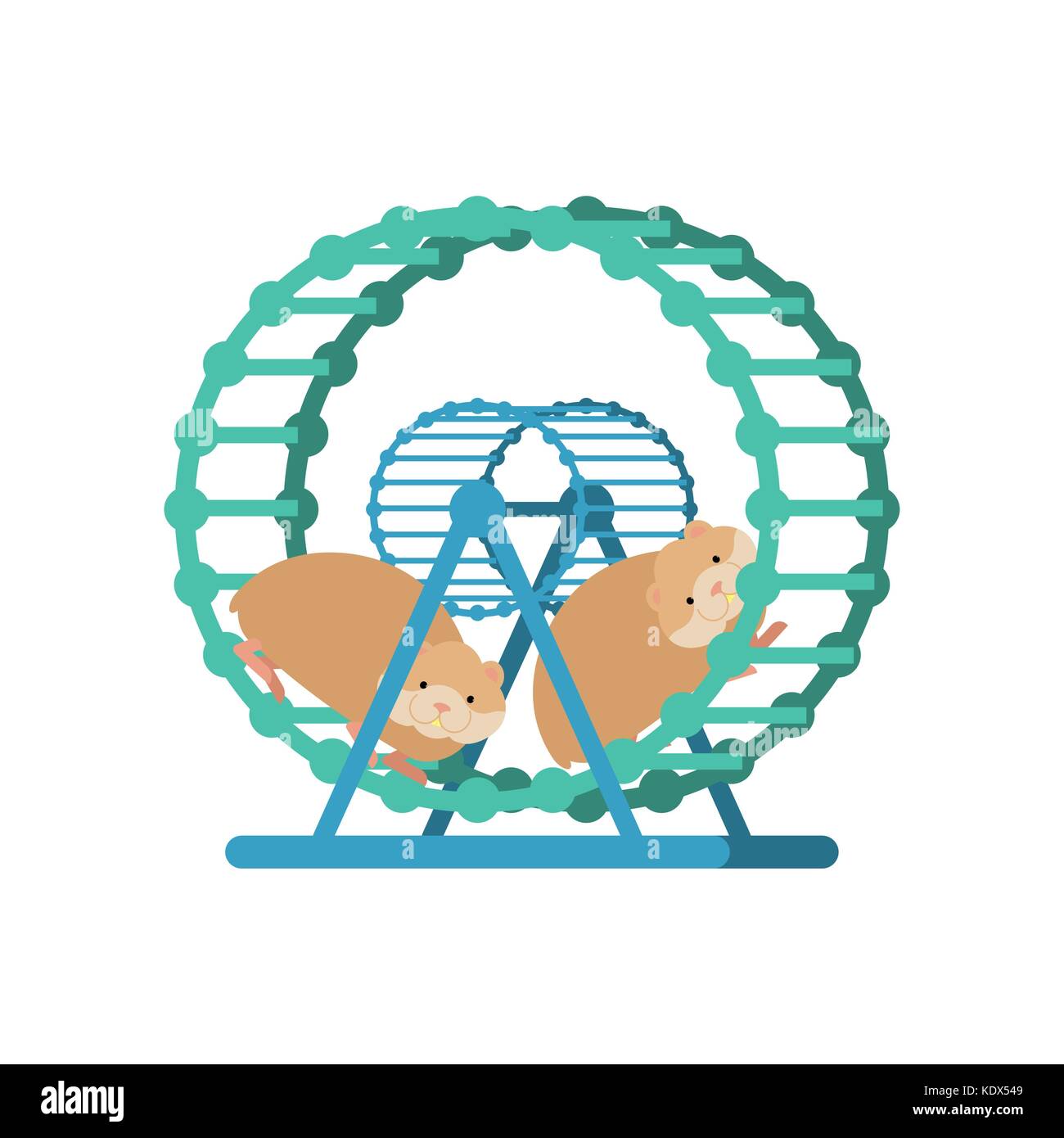 Hamster in wheel isolated. Vector illustration Stock Vector Image & Art ...