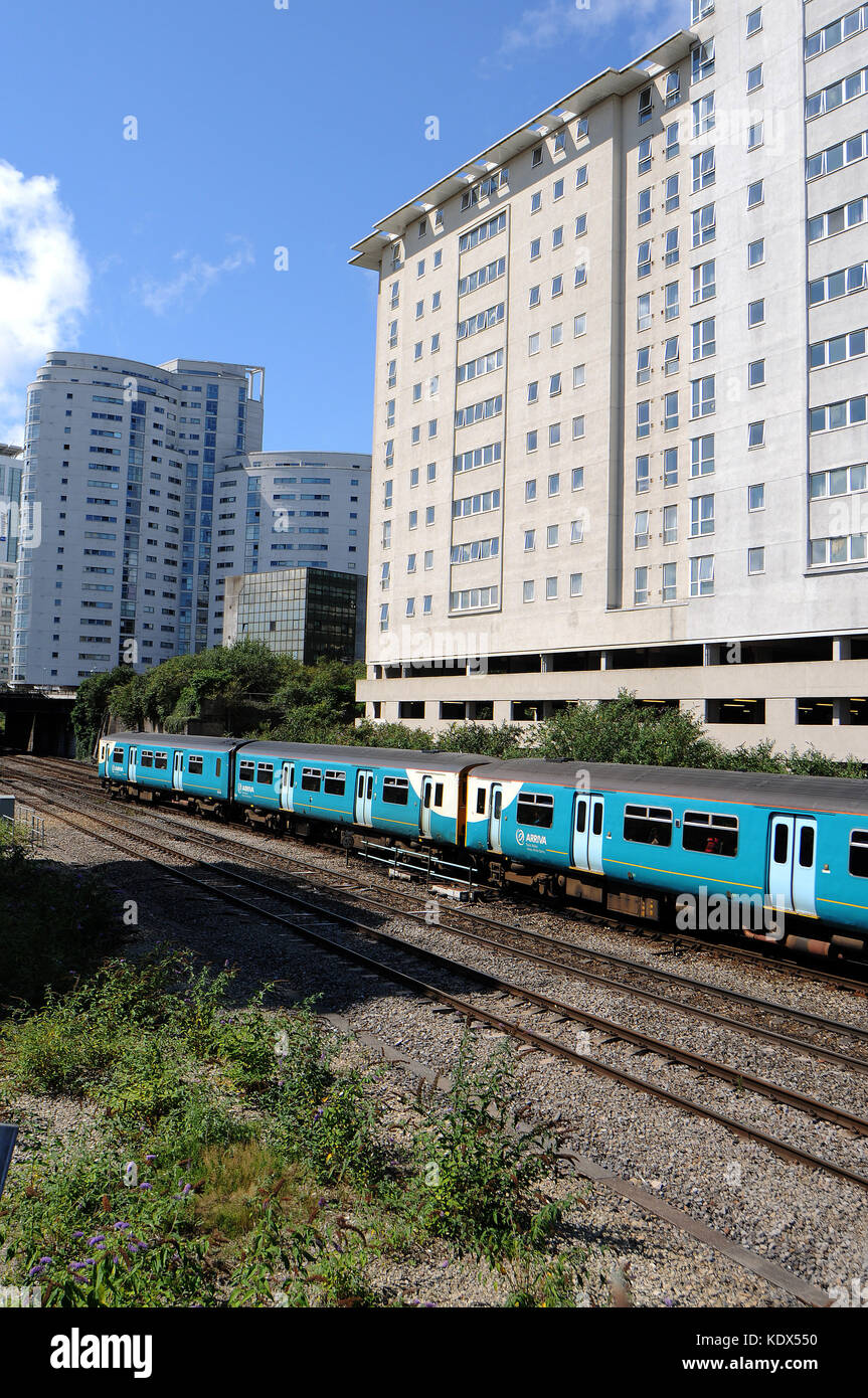 150278 heads into Cardiff Central Stock Photo - Alamy