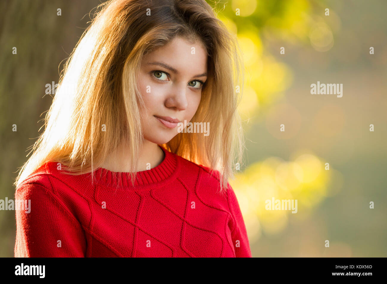 Beautiful Woman with Autumn Leaves on Fall Nature Background Stock ...