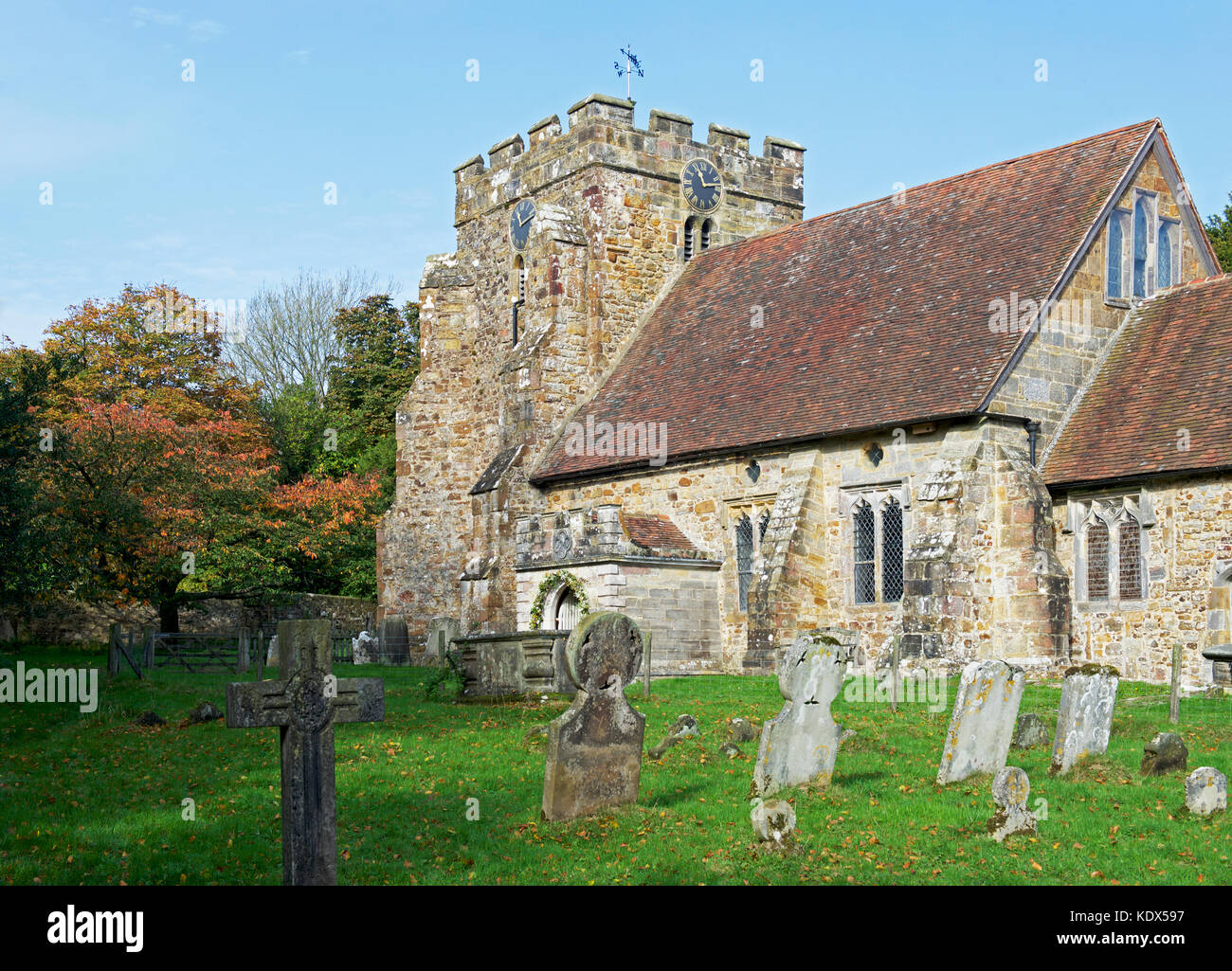 Church, dedicated to St Thomas Becket, Brightling, East Sussex, England ...