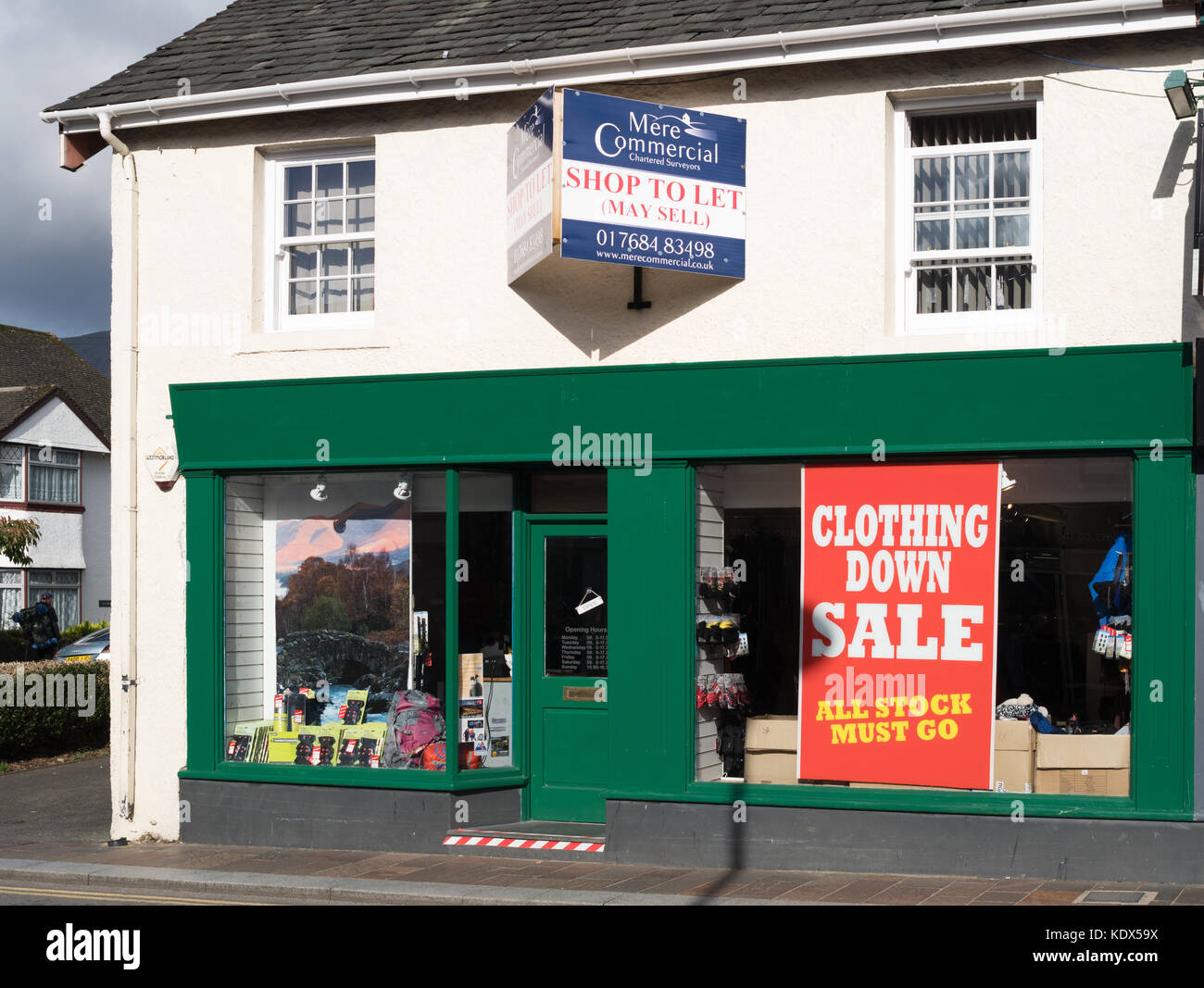 Shop closing down sale, Keswick, Cumbria, England, UK Stock Photo - Alamy