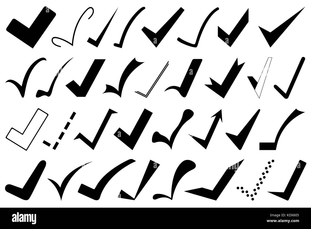 Set of different check marks isolated on white Stock Photo - Alamy