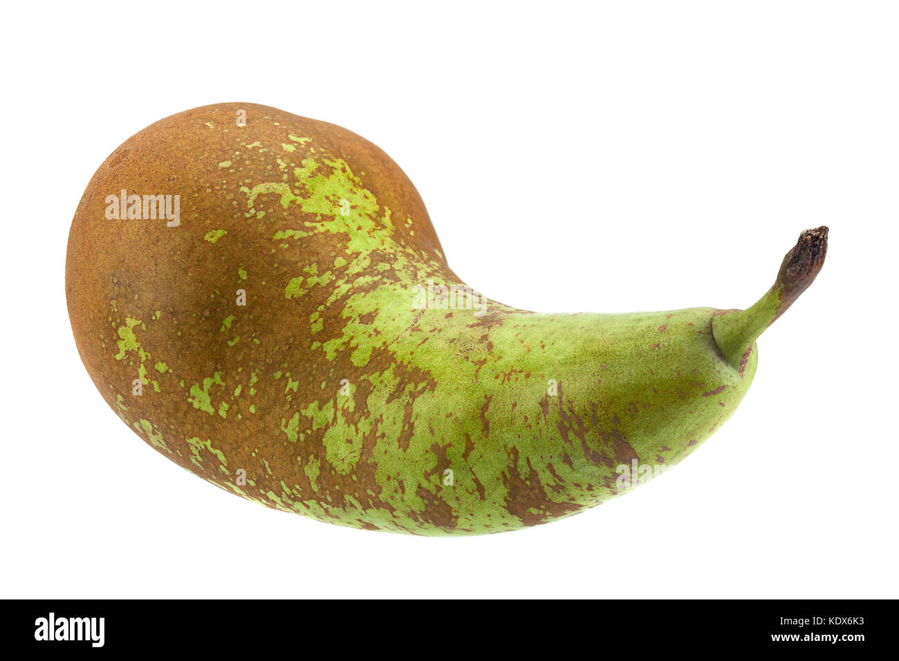 Long pear fruit closeup isolated on white background Stock Photo - Alamy