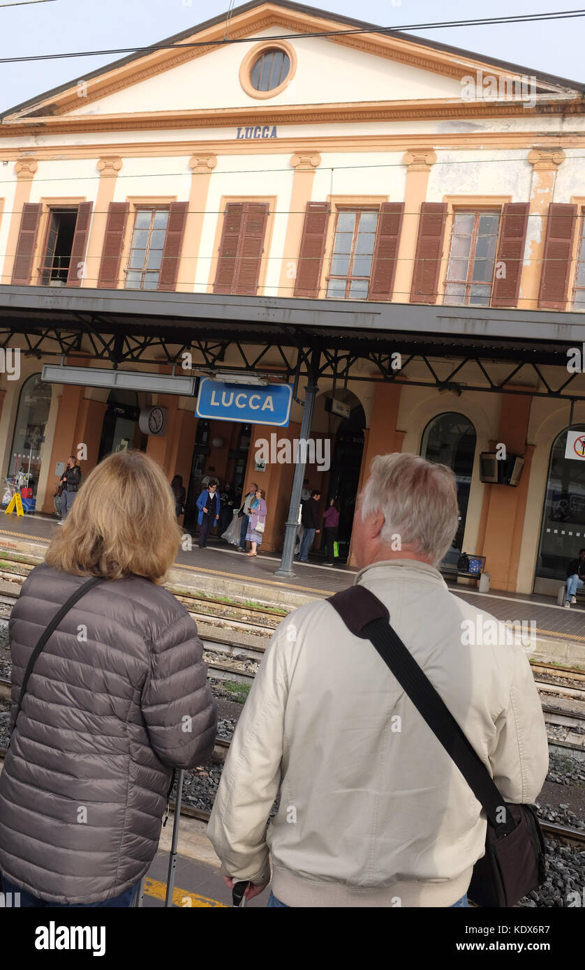The train station of Lucca in the Tuscany region of Italy Stock Photo ...