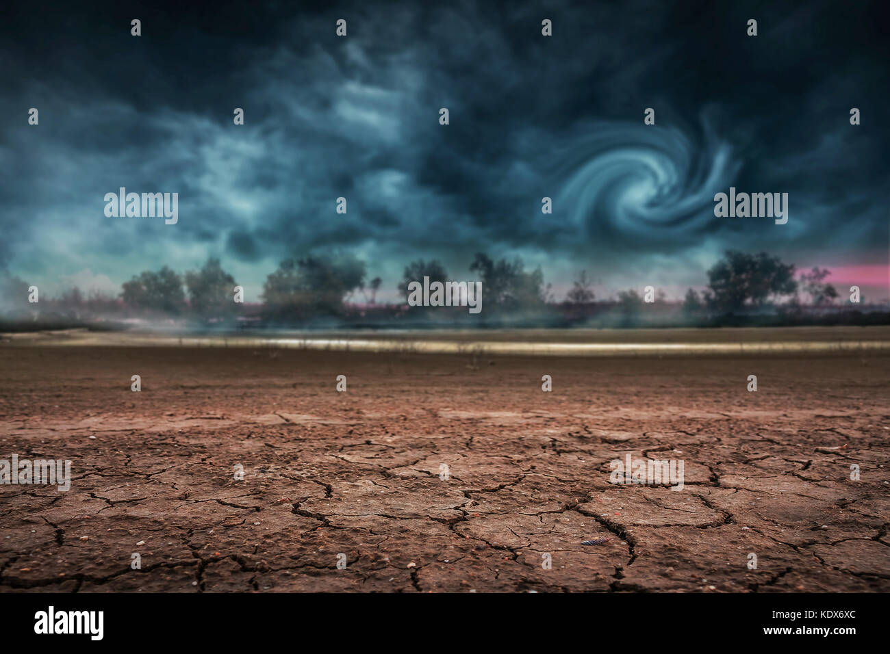 Land to the ground dry and cracked. With storm Stock Photo - Alamy