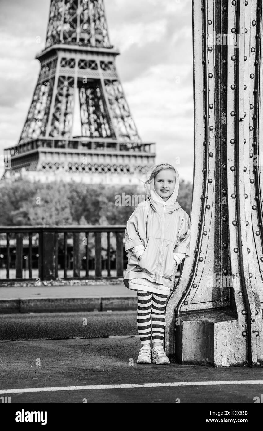 Year round fit & hip in Paris. Full length portrait of happy active ...