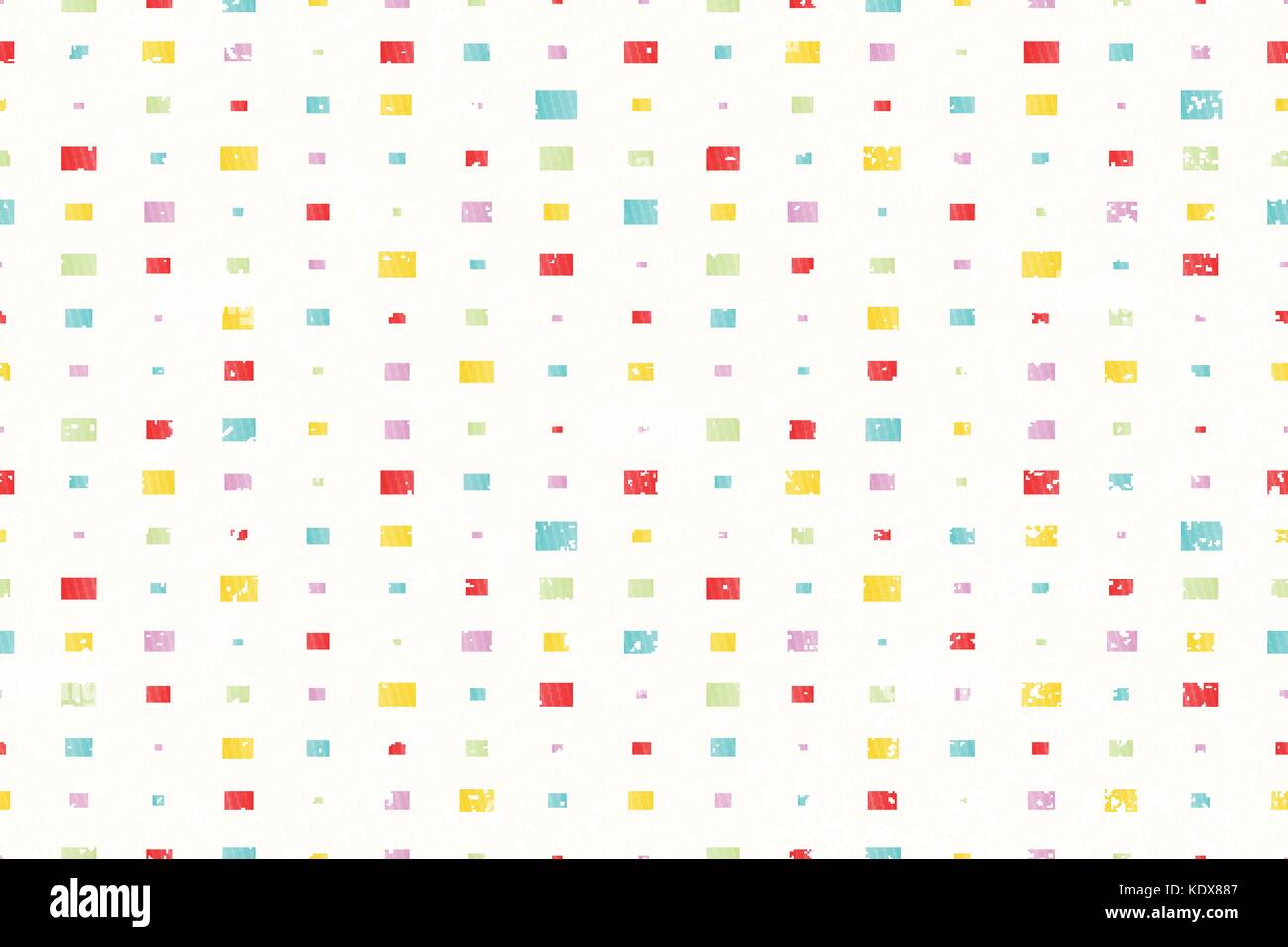 seamless pattern with colorful rectangles over white backdrop. vector ...