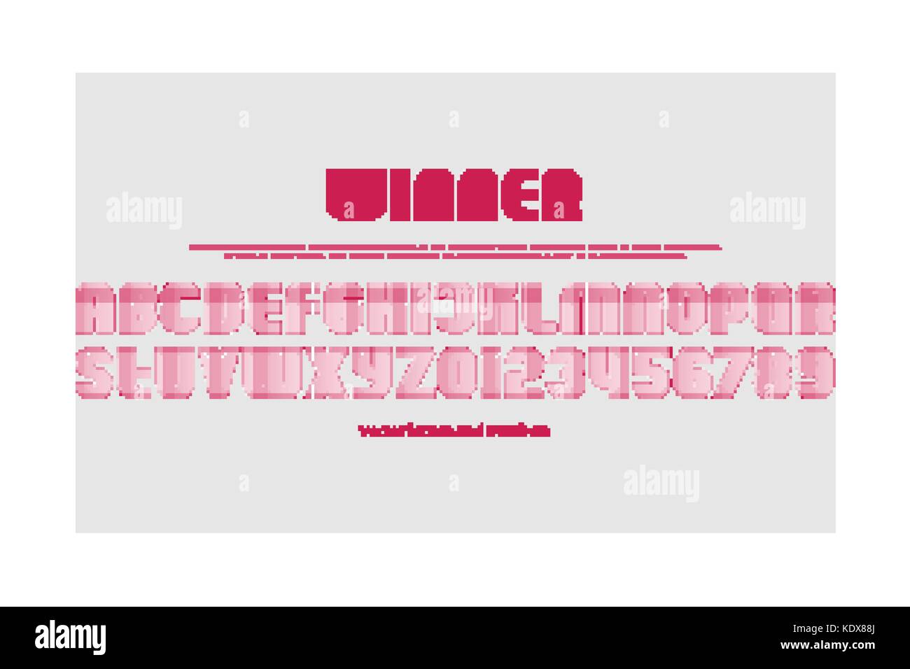 alphabet letters and numbers with small squares texture. vector, bold ...