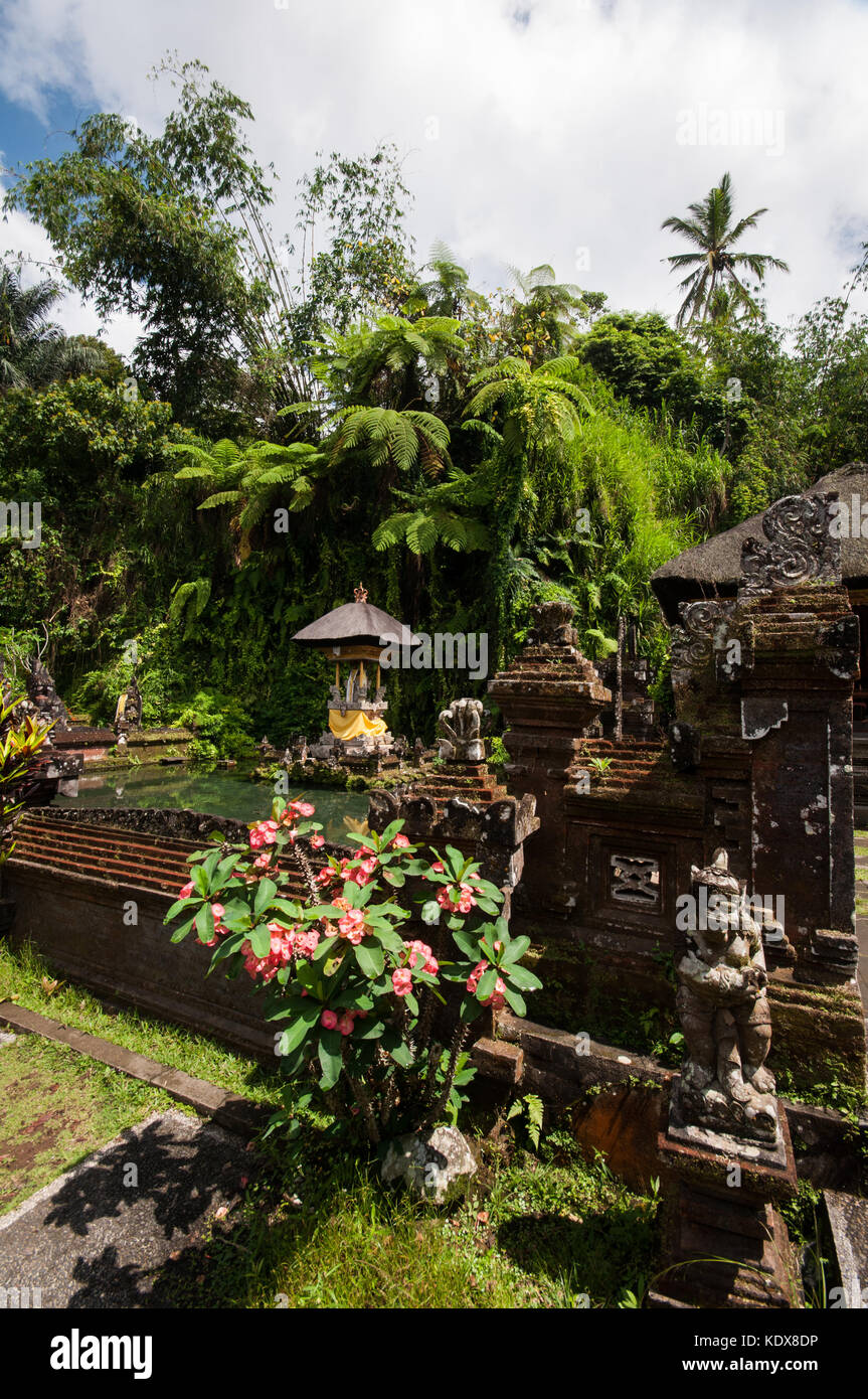 Island temple at the holy springs at Pura Gunung Kawi Sebatu temple ...