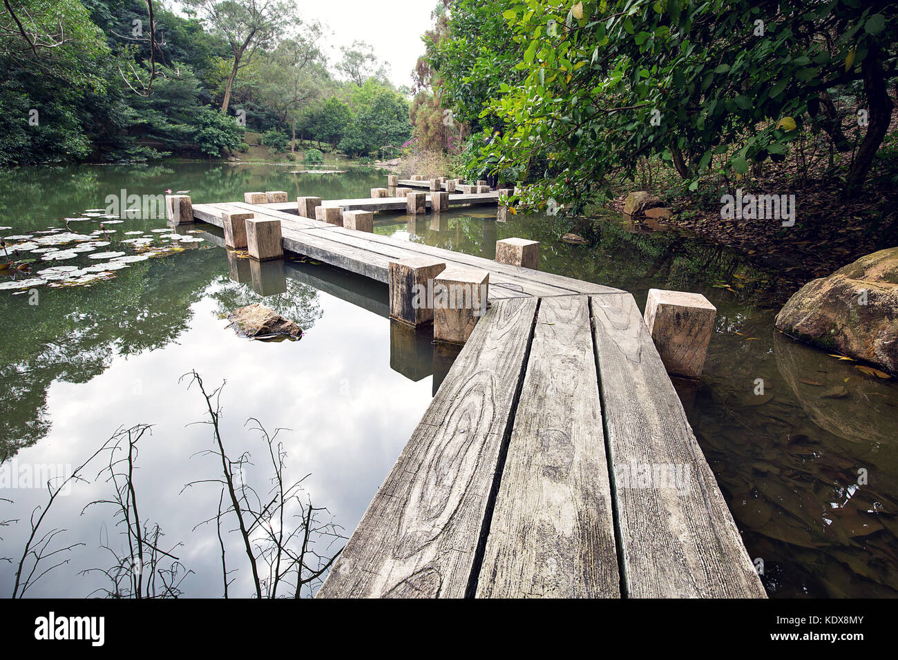 Wooden pathway on the river Stock Photo - Alamy