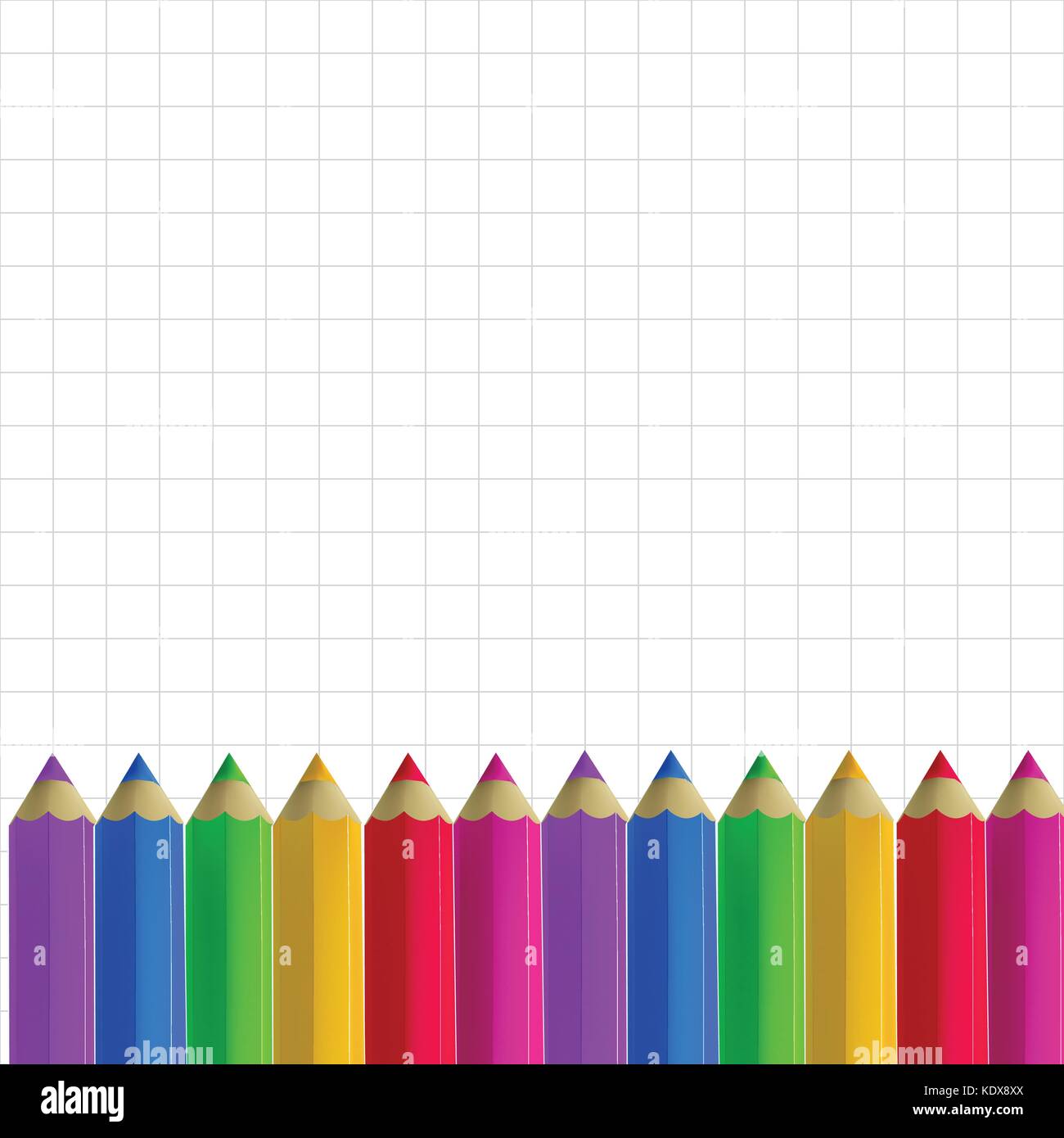 Colour pencils border on copy-book paper Stock Vector Image & Art - Alamy