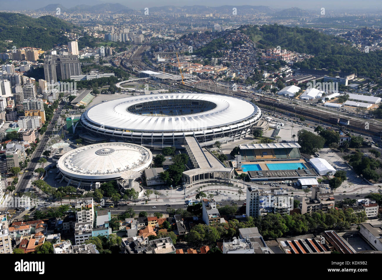 RIO DE JANEIRO, BRAZIL - - Aerial Photos of Maracana Stadium and its Sports Complex Stock Photo ...