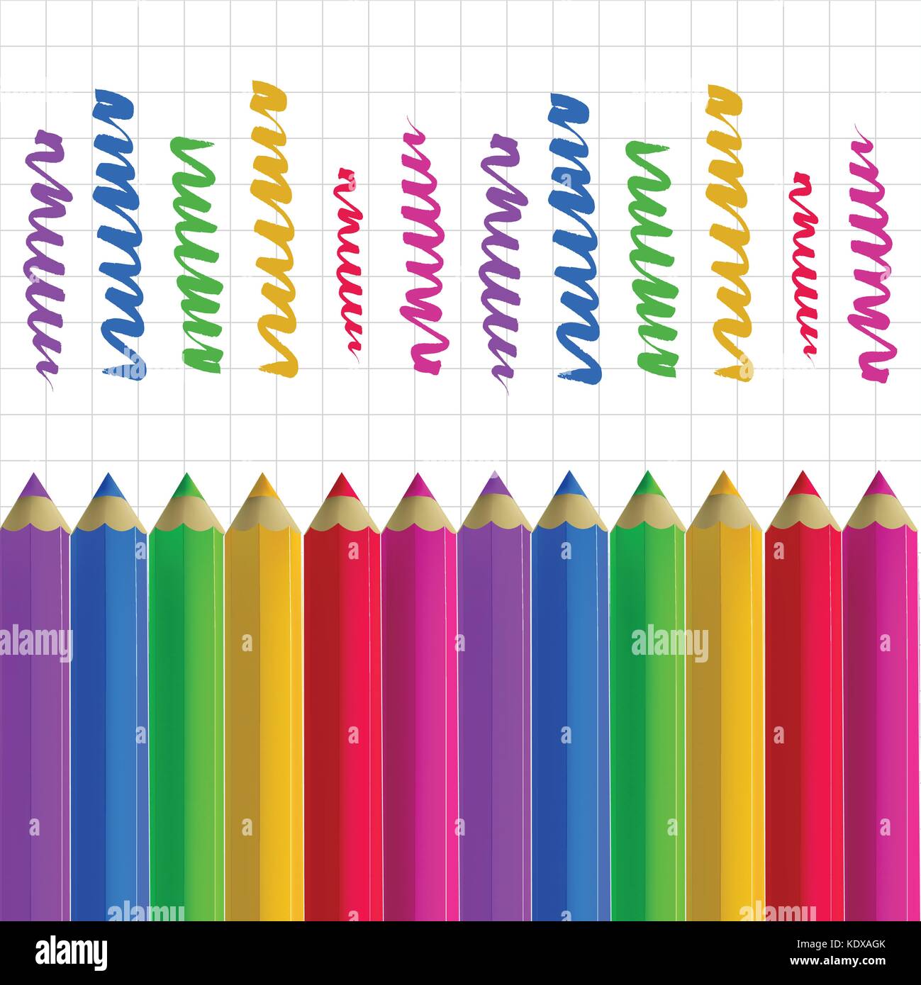 Colour pencils on copy-book paper Stock Vector Image & Art - Alamy