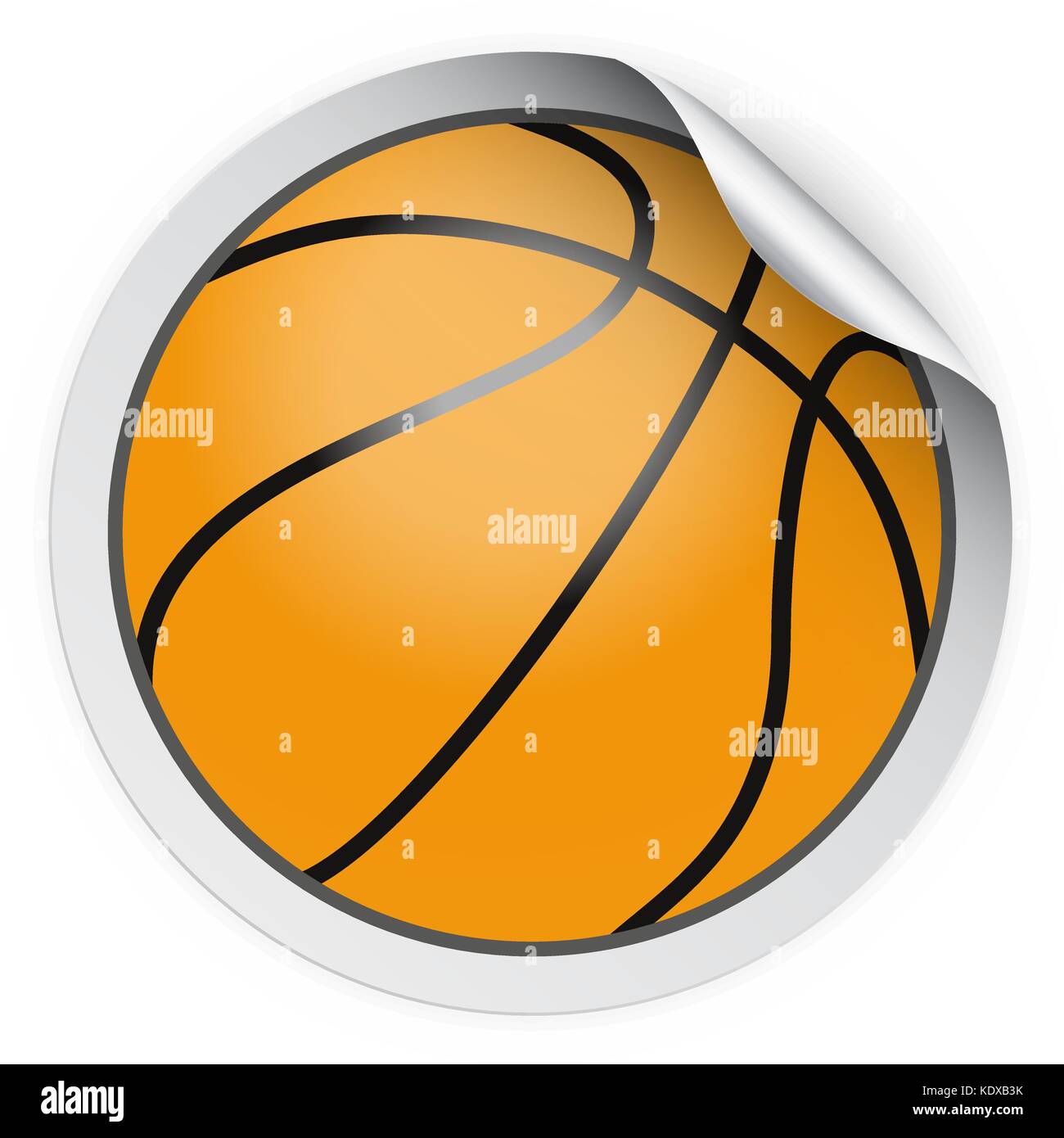 Round Sticker with basketball ball Stock Vector Image & Art - Alamy