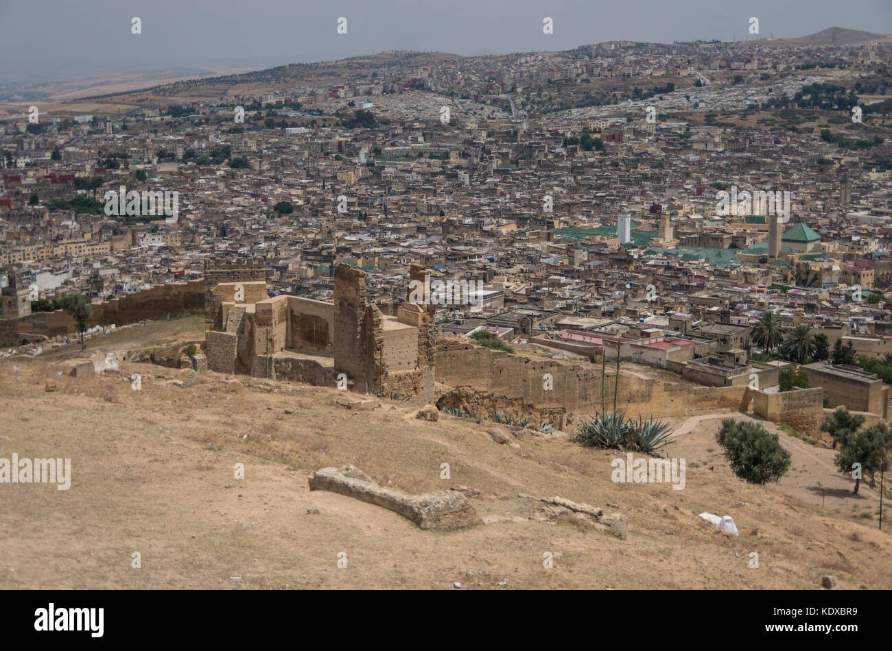 Panorama of the Fes (Fez) medina old town - one of the ancient Imperial ...