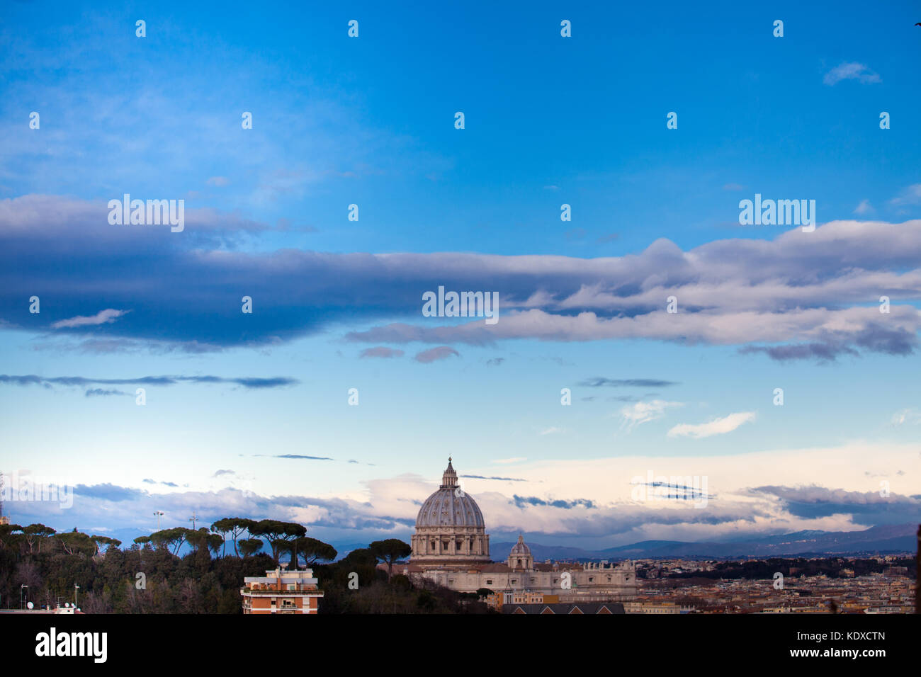 rome landscape with mountains and st. peter san pietro Stock Photo - Alamy