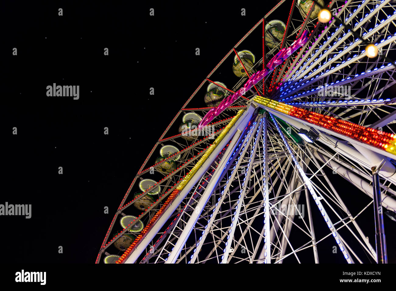 Brilon, Germany - September 22th 2017: Ferris wheel in the evening of ...