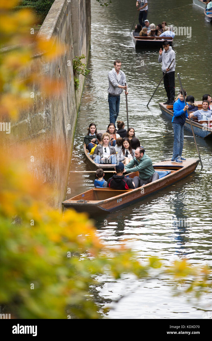 Punting on the River Cam in Cambridge on an autumn day Stock Photo - Alamy
